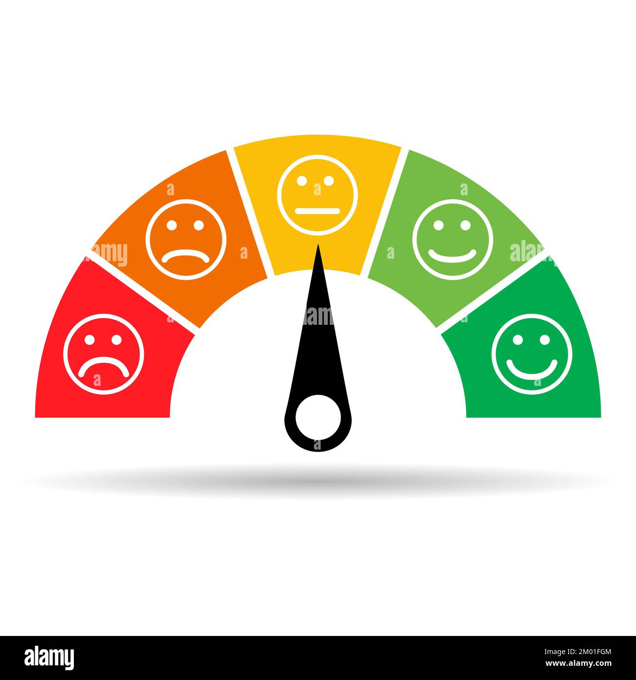 Customer satisfaction meter shadow icon, graph rating measure business ...