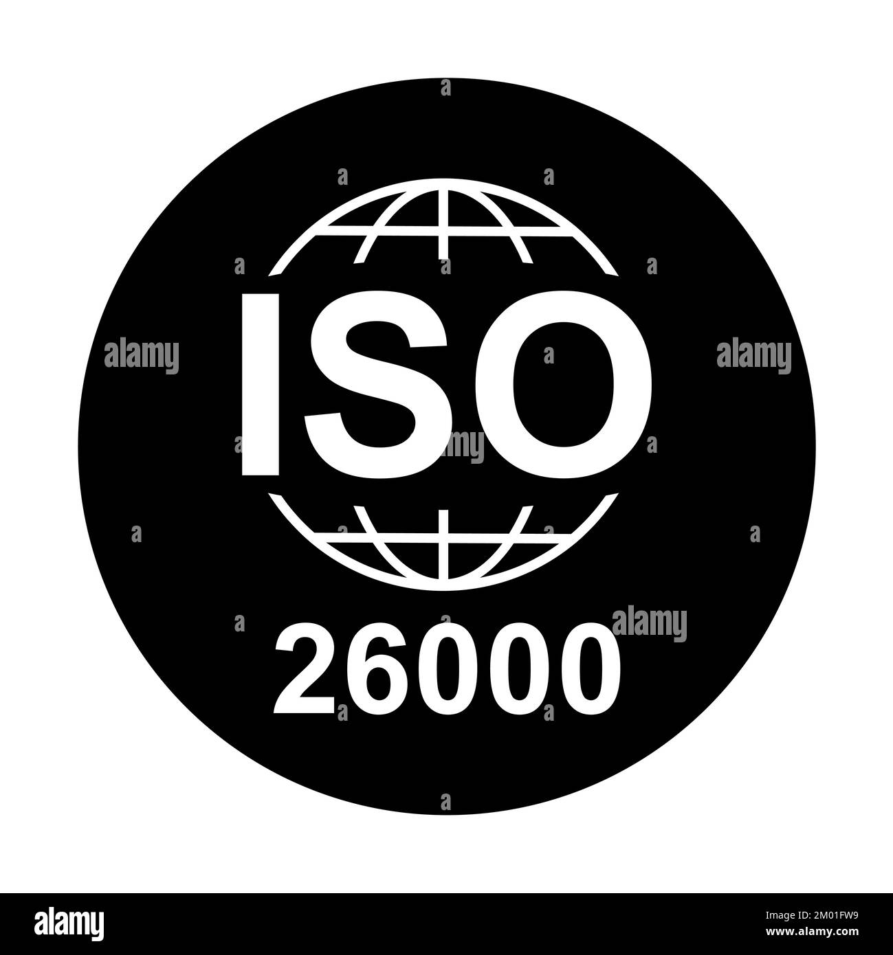 Iso 26000 icon. Social Responsibility. Standard quality symbol. Vector ...