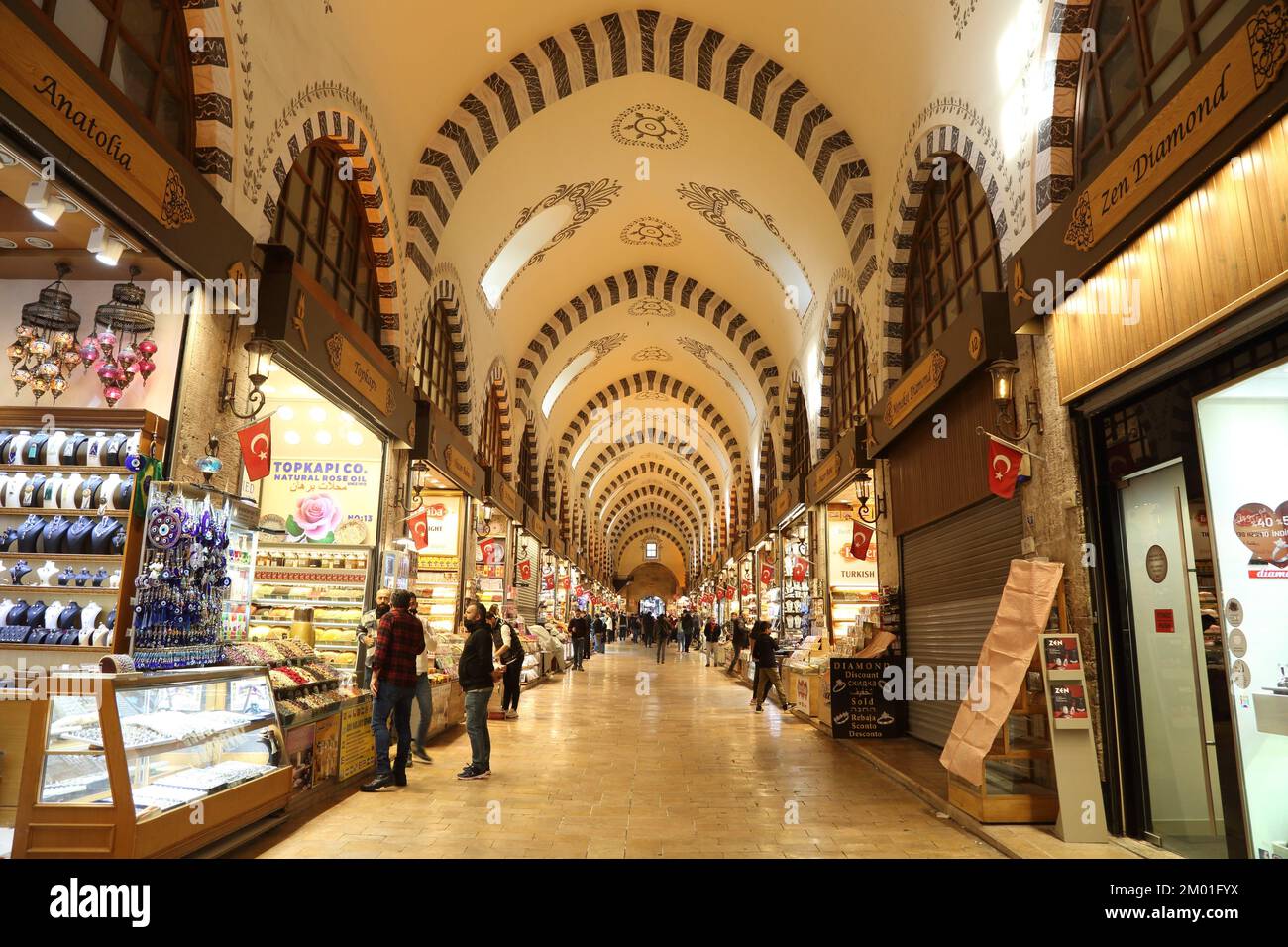 The Grand Bazaar in Istanbul is the largest bazaar in the city and one ...