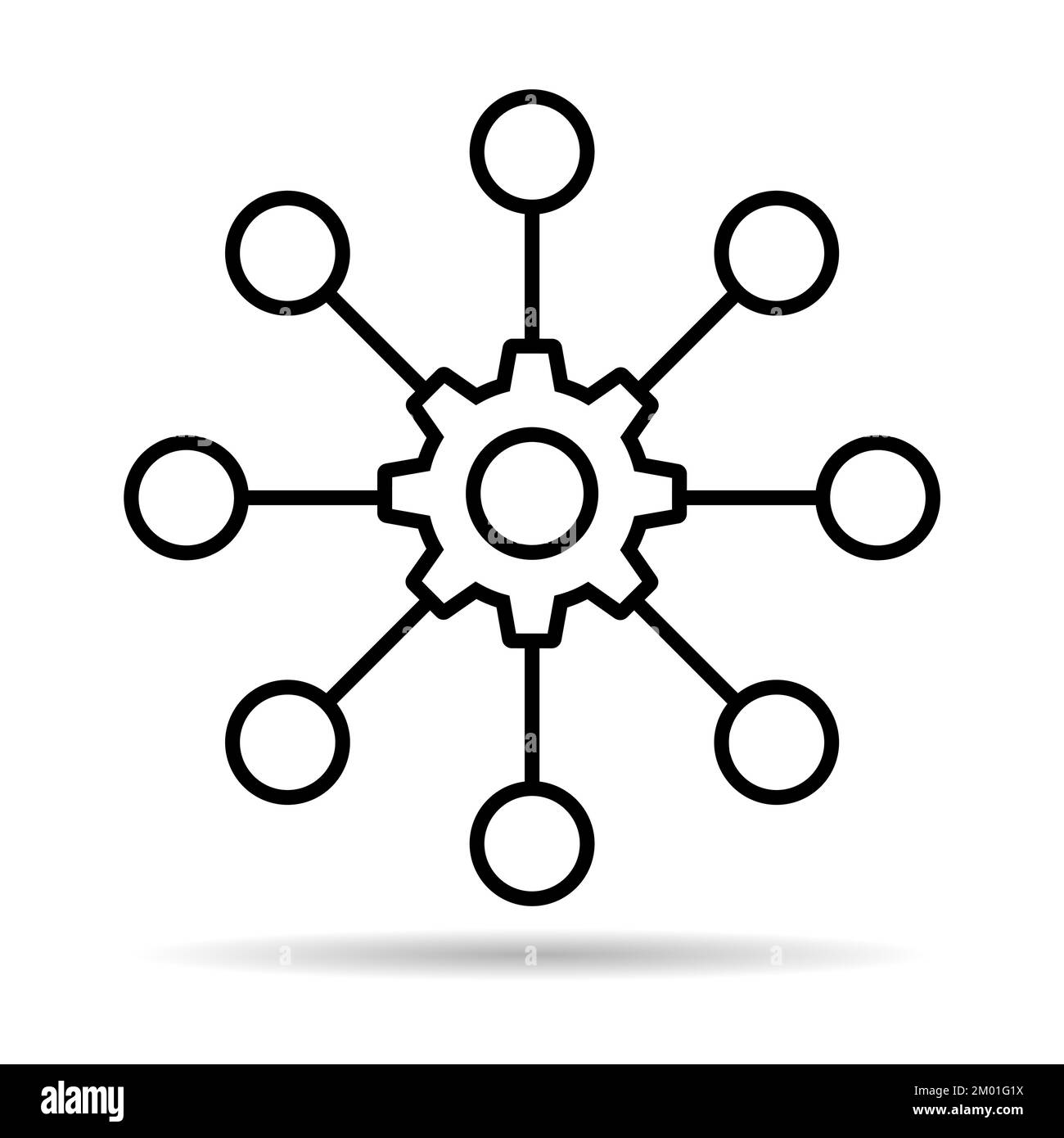 Multichannel digital design shadow icon, omnichannel flat web symbol ...