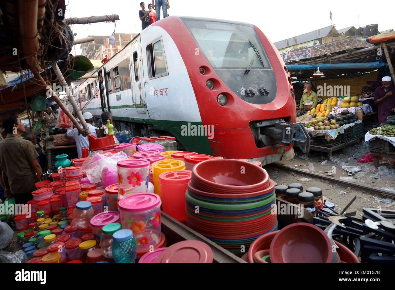 Dhaka, Dhaka, Bangladesh. 3rd Dec, 2022. A commuter train is passing ...