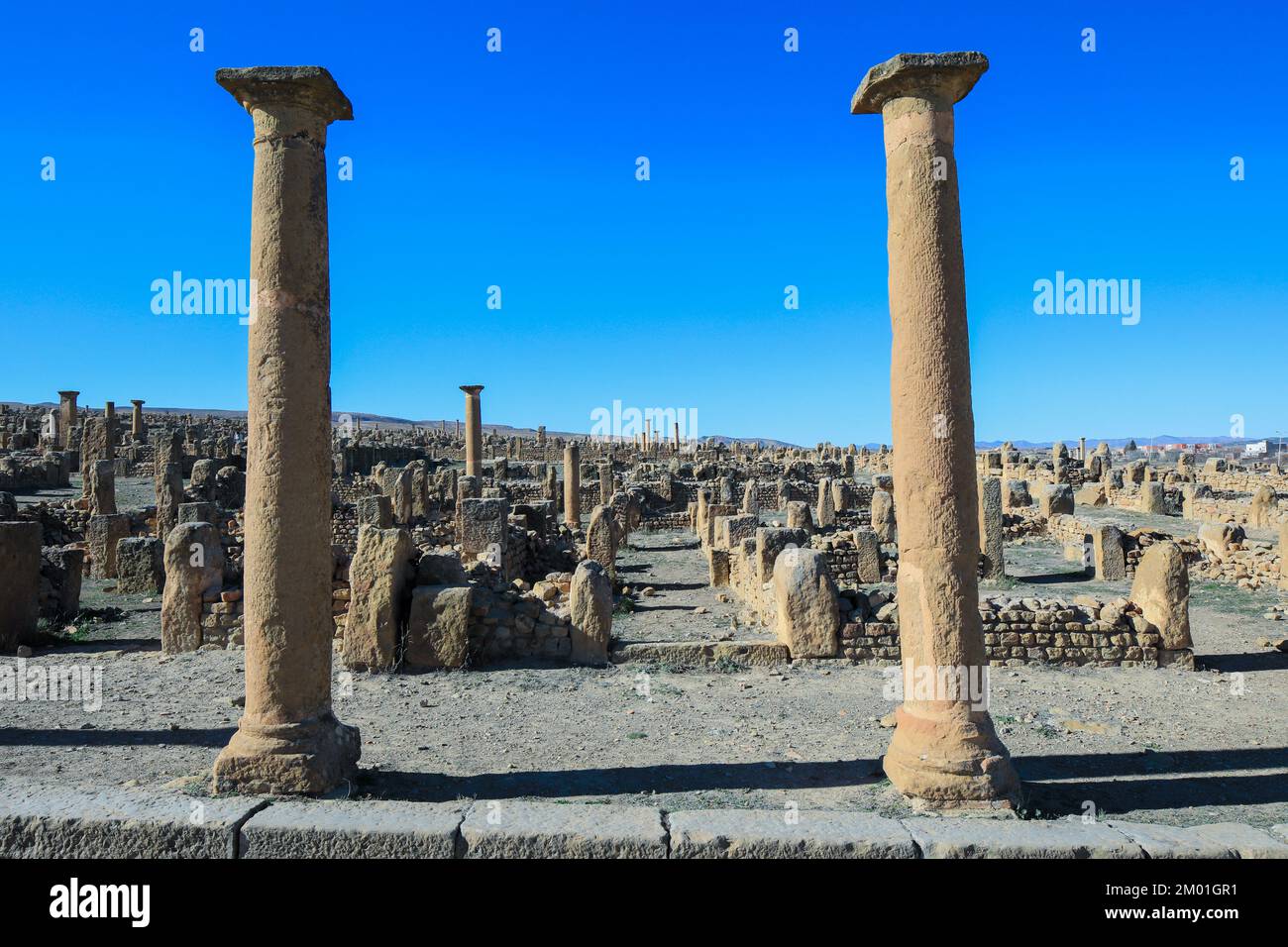 View to the Ruins of an Ancient Roman city Timgad also known as ...