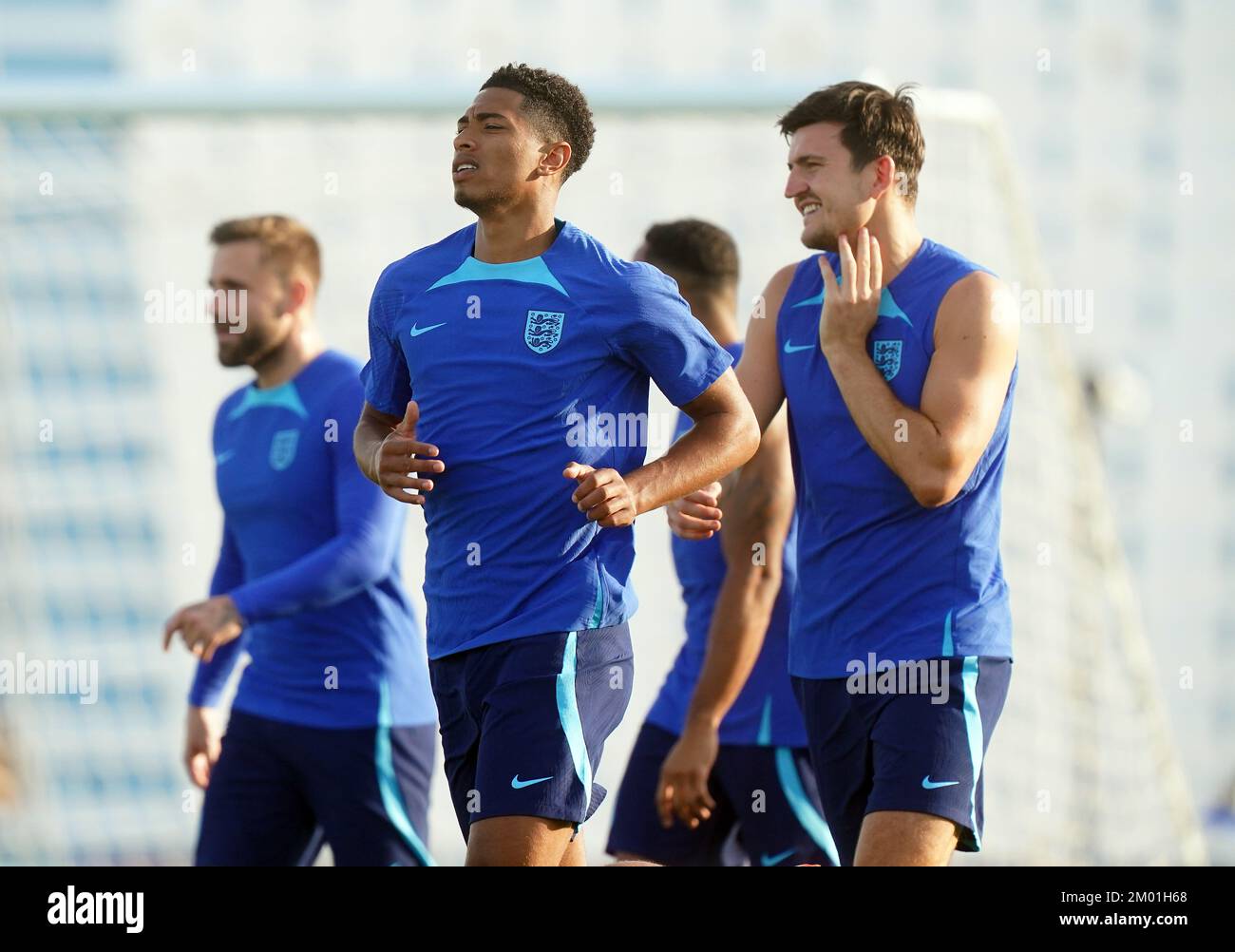 England’s Jude Bellingham during a training session at the Al Wakrah ...