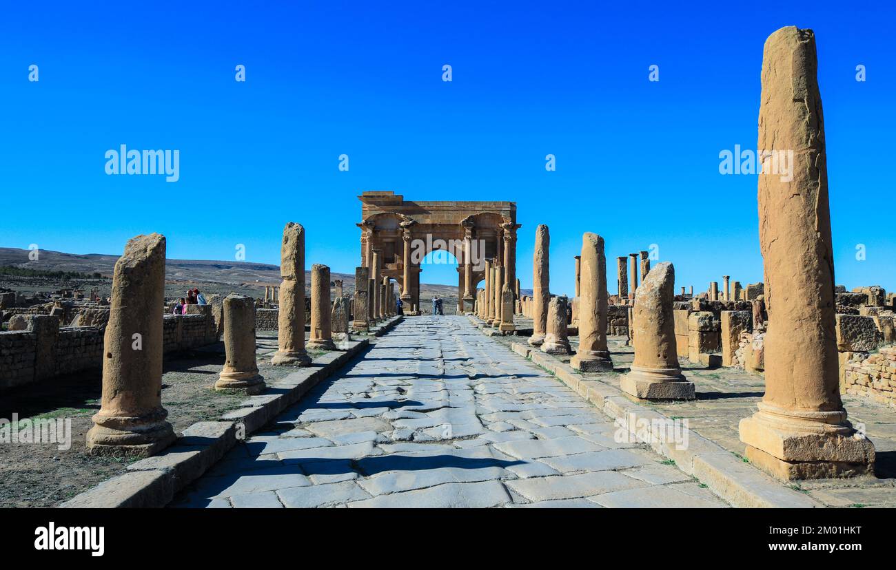 View to the Ruins of an Ancient Roman city Timgad also known as ...