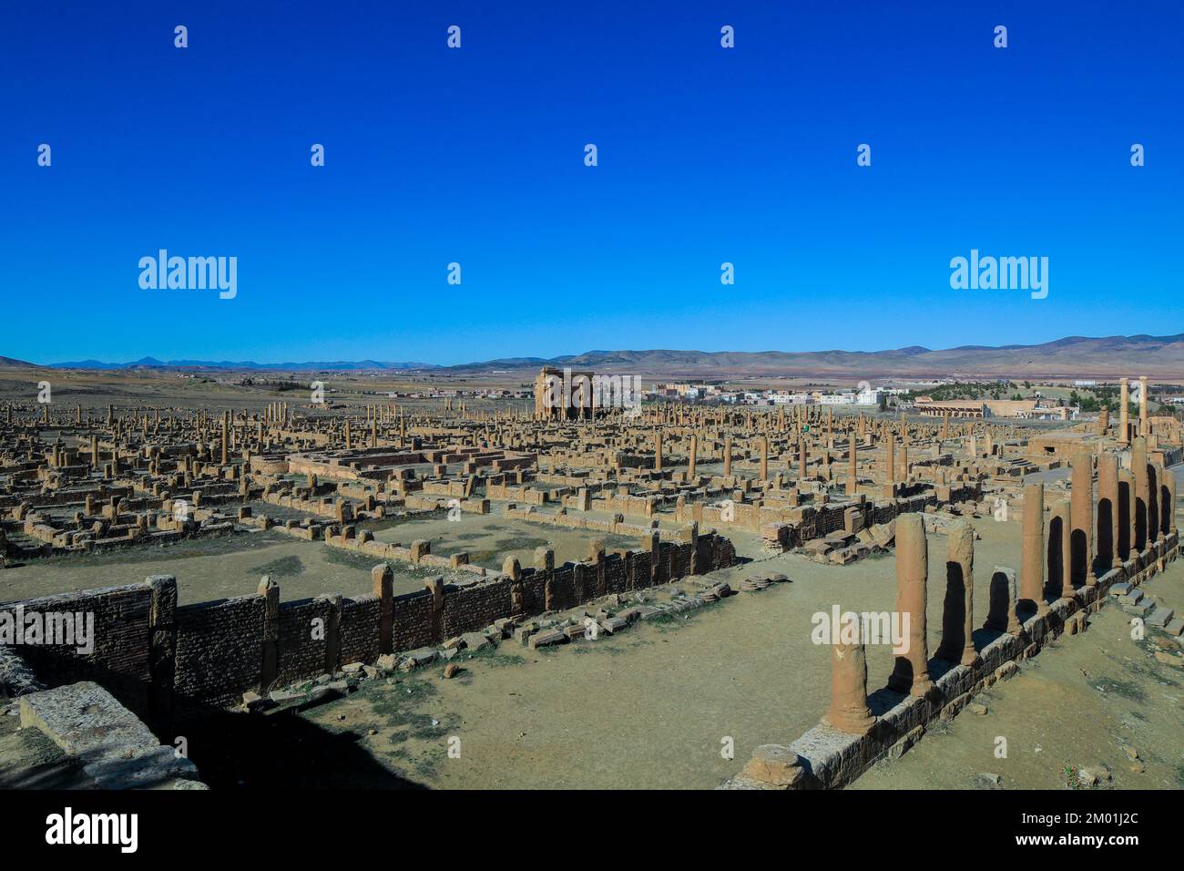 View to the Ruins of an Ancient Roman city Timgad also known as ...