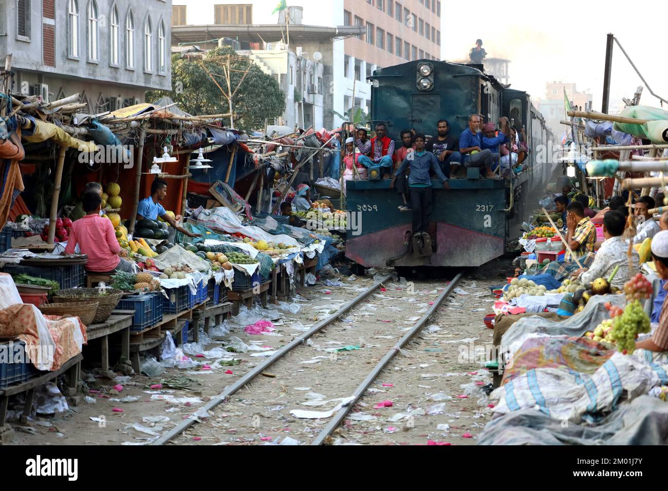 Dhaka, Dhaka, Bangladesh. 3rd Dec, 2022. A commuter train is passing ...