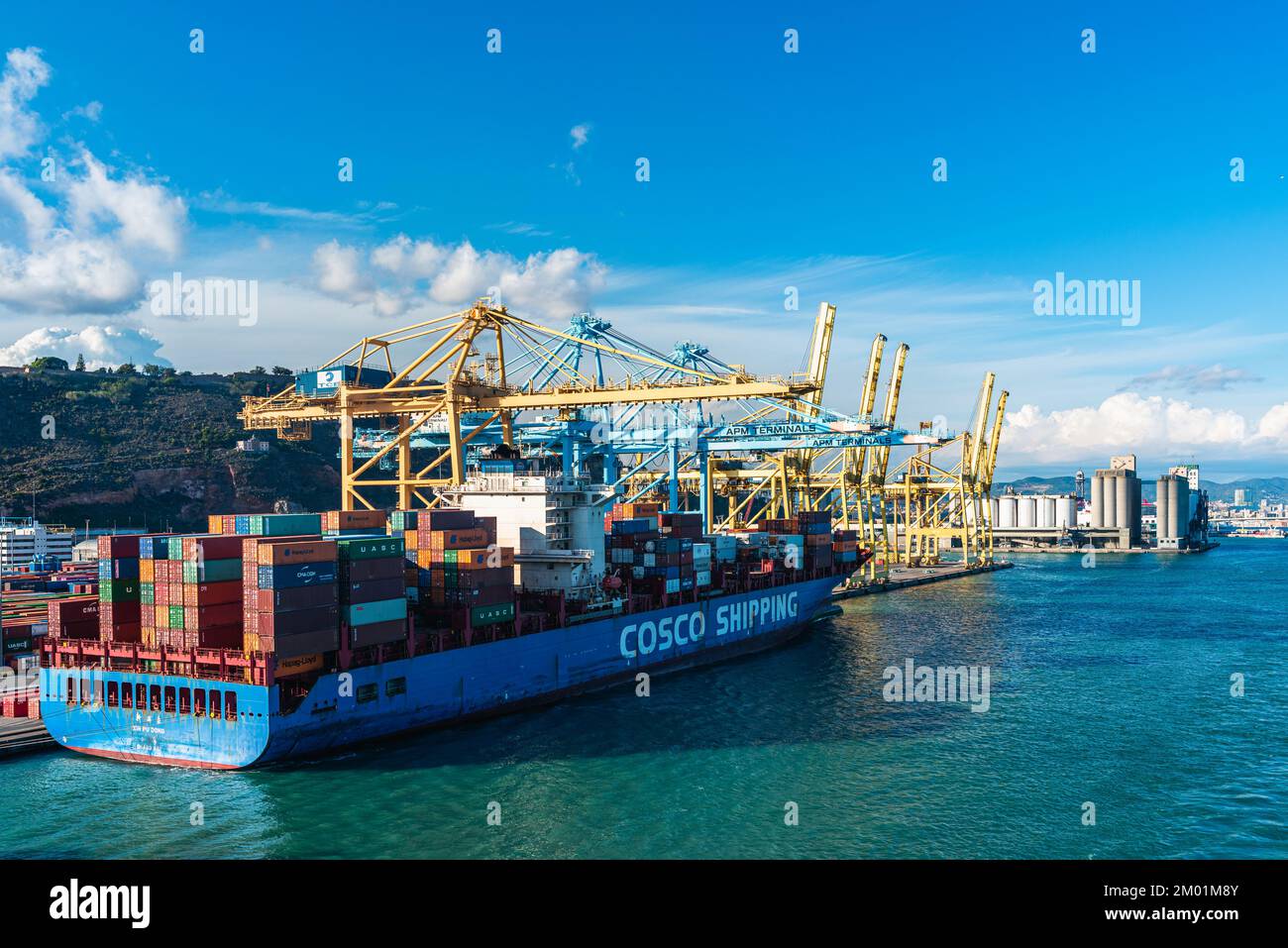 Container Port and Ships, Barcelona, Spain, Europe Stock Photo - Alamy