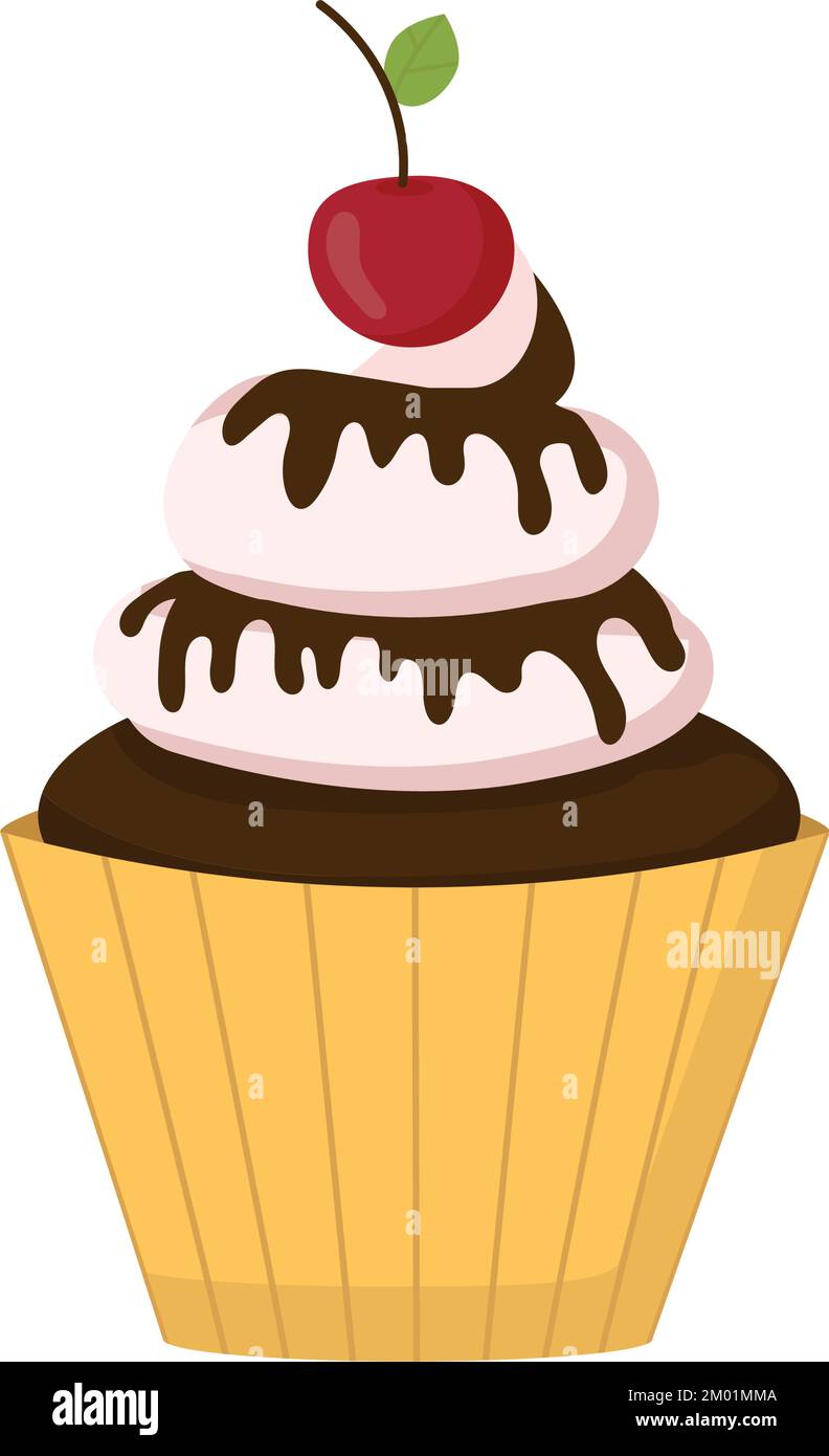 Realistic cake pastry on white background - Vector illustration Stock ...