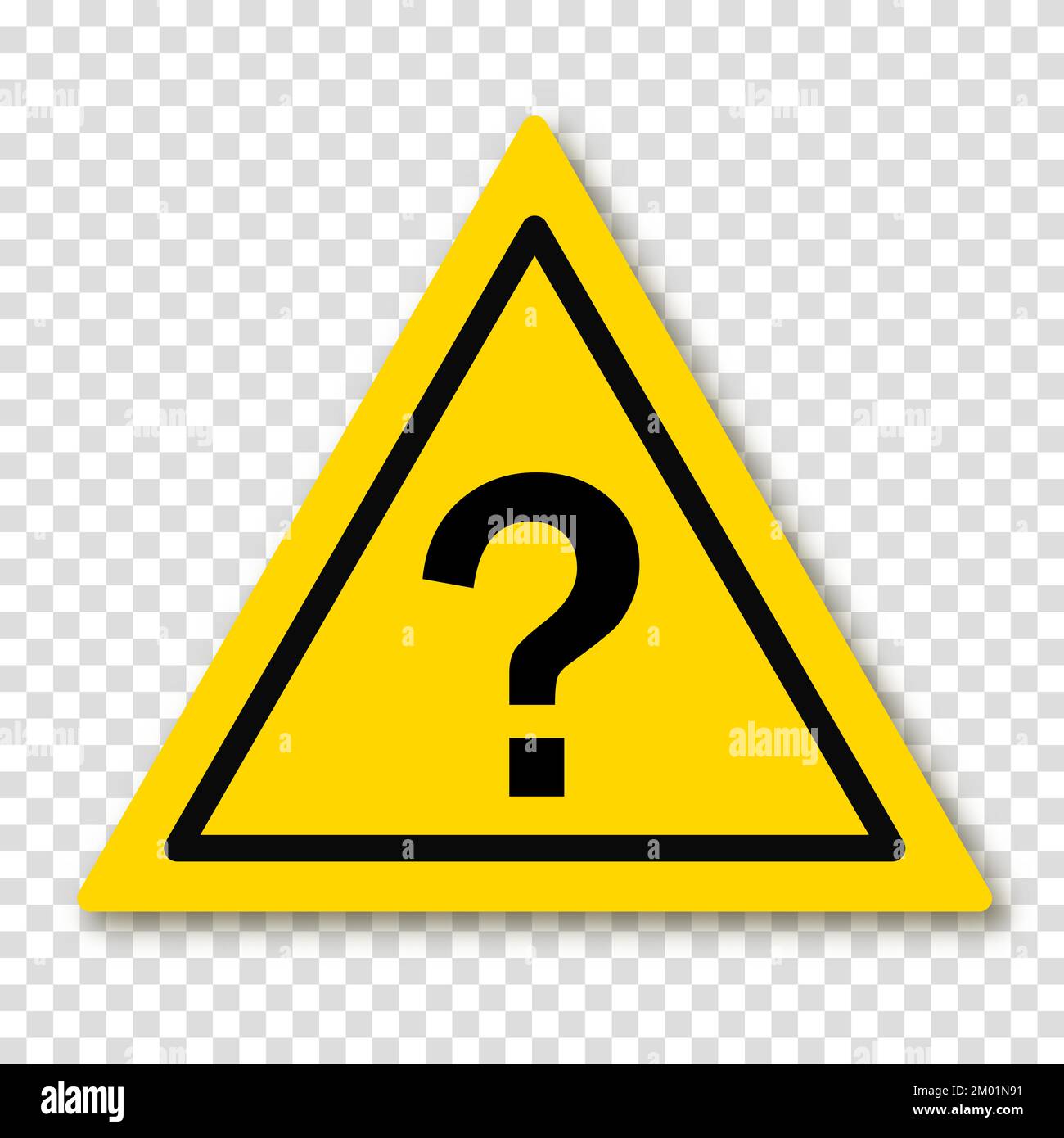 Question point in a yellow triangle with a shadow. Symbol of question ...