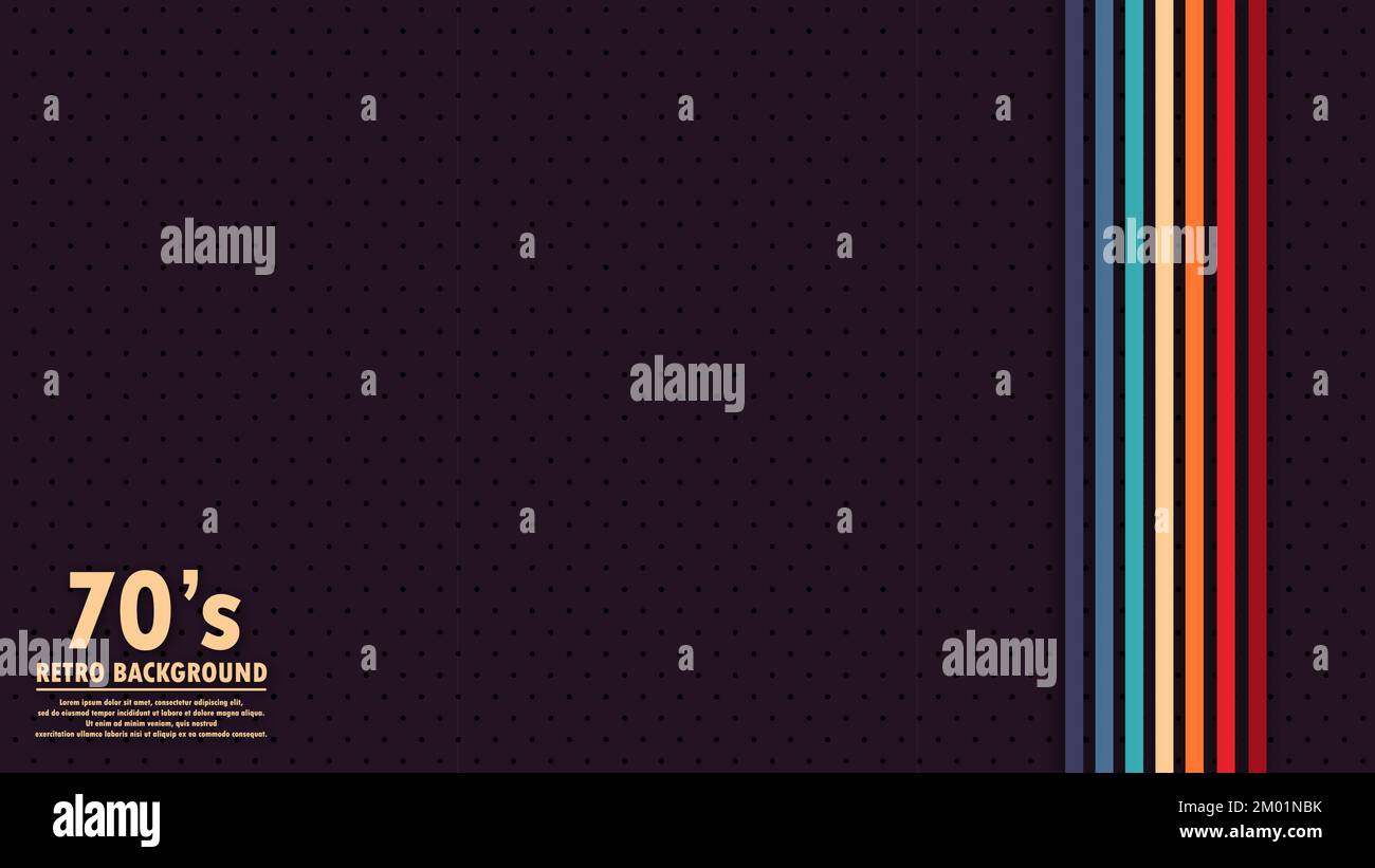 Simple abstract retro futuristic design in 70's style with colorful ...