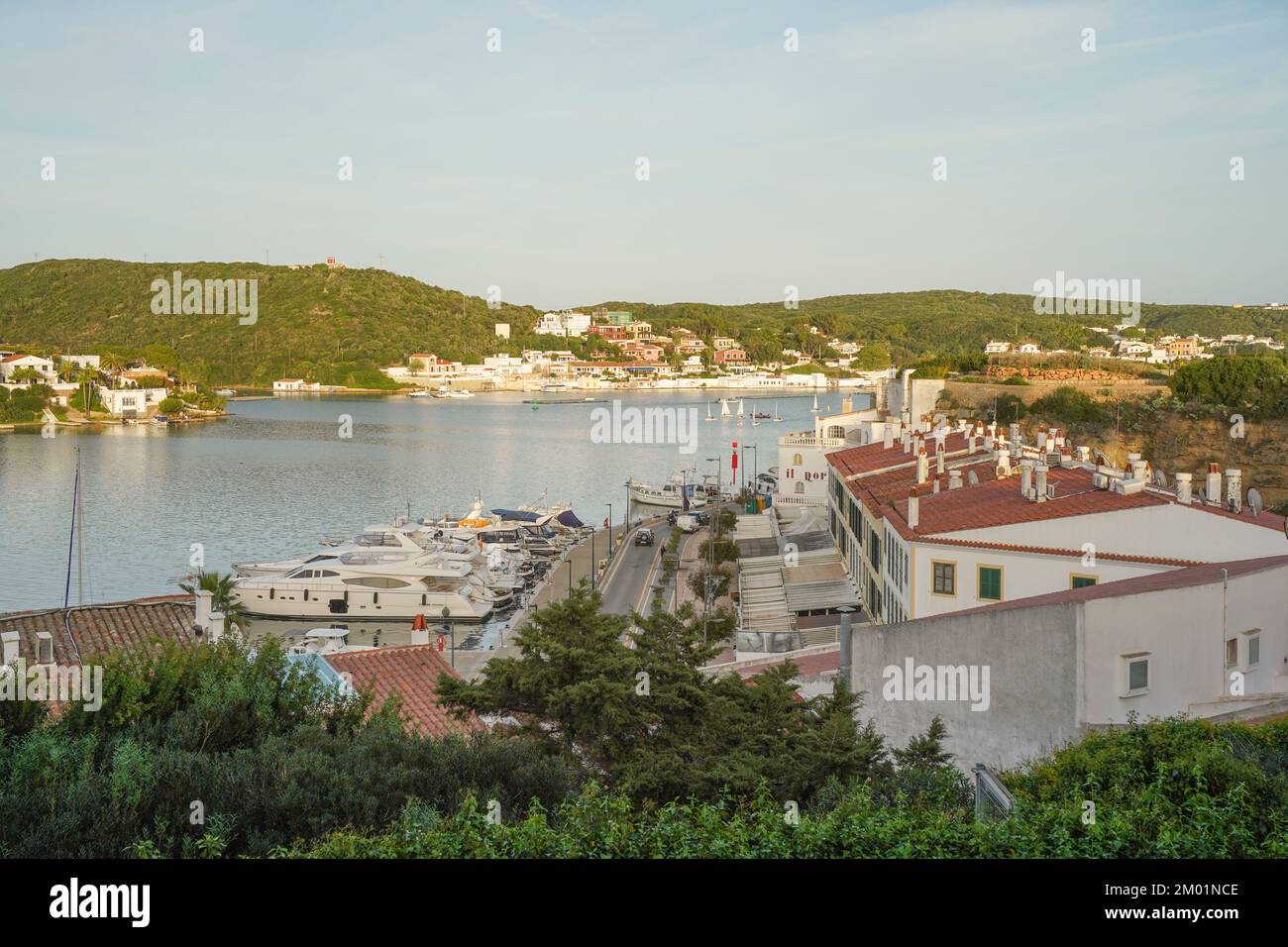 The old city of Mahon, Mao Menorca. with port, Mediterranean, Balearic ...