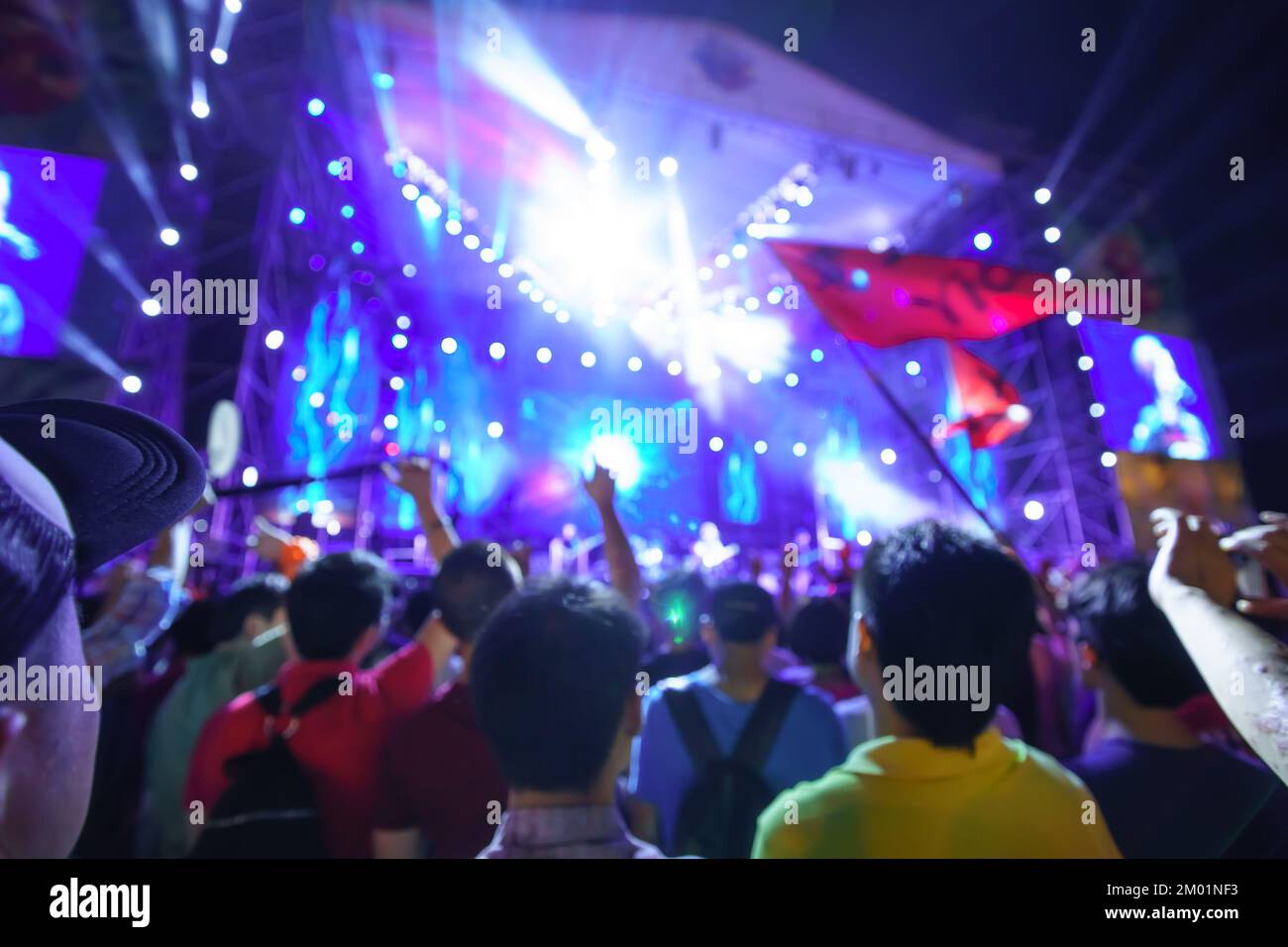 blured background of croud on rock concert. may be use for concert ...