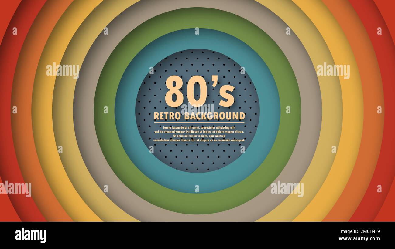Abstract geometric 1980's perforation background with retro colors and ...