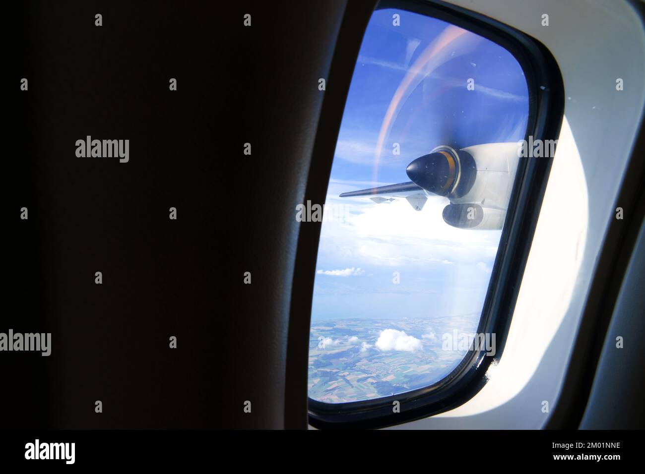 aerial view from turbo-prop aircraft Stock Photo - Alamy