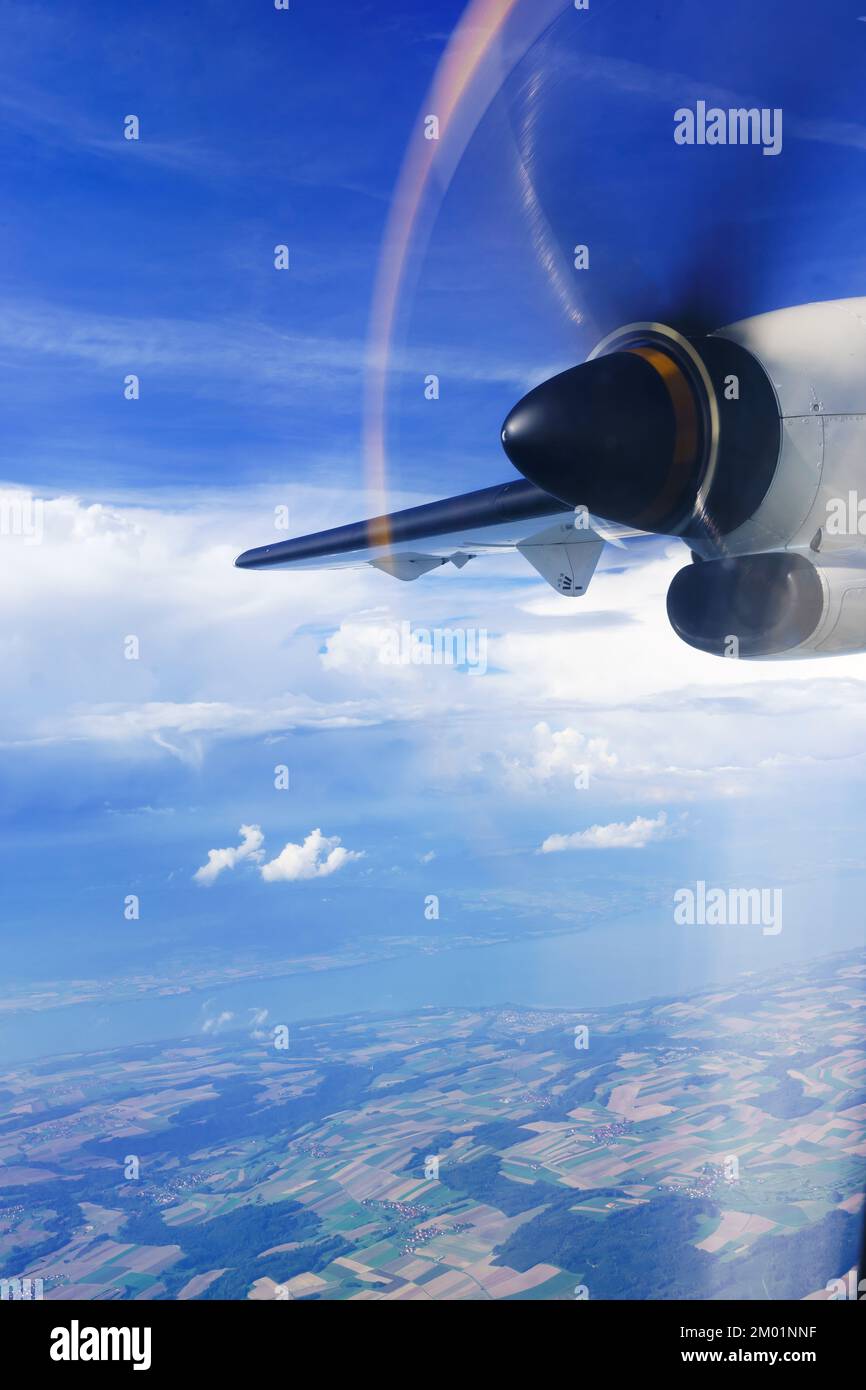 aerial view from turbo-prop aircraft Stock Photo - Alamy