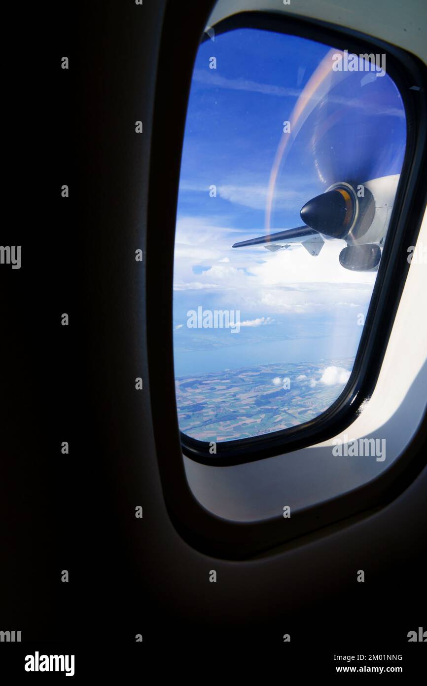 aerial view from turbo-prop aircraft Stock Photo - Alamy
