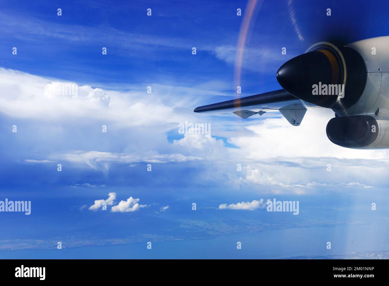 aerial view from turbo-prop aircraft Stock Photo - Alamy