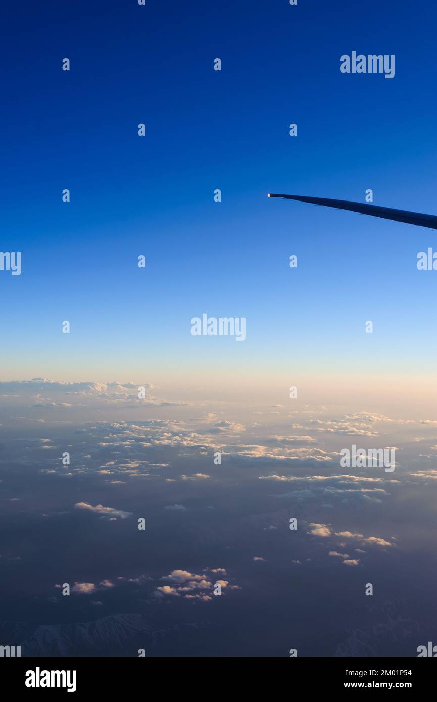 aerial view of blue sky with clouds from jet flight Stock Photo - Alamy