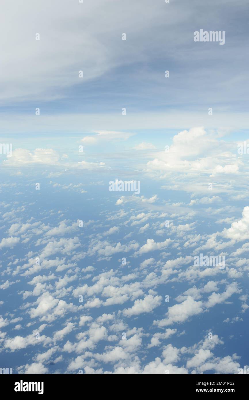 aerial view of blue sky with clouds from jet flight Stock Photo - Alamy