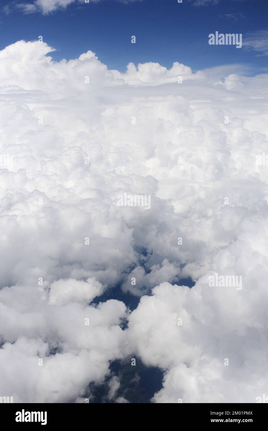 aerial view of blue sky with clouds from jet flight Stock Photo - Alamy