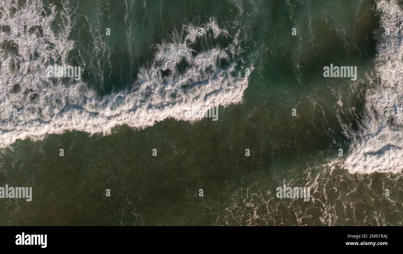 Aerial view green foaming ocean hi-res stock photography and images - Alamy