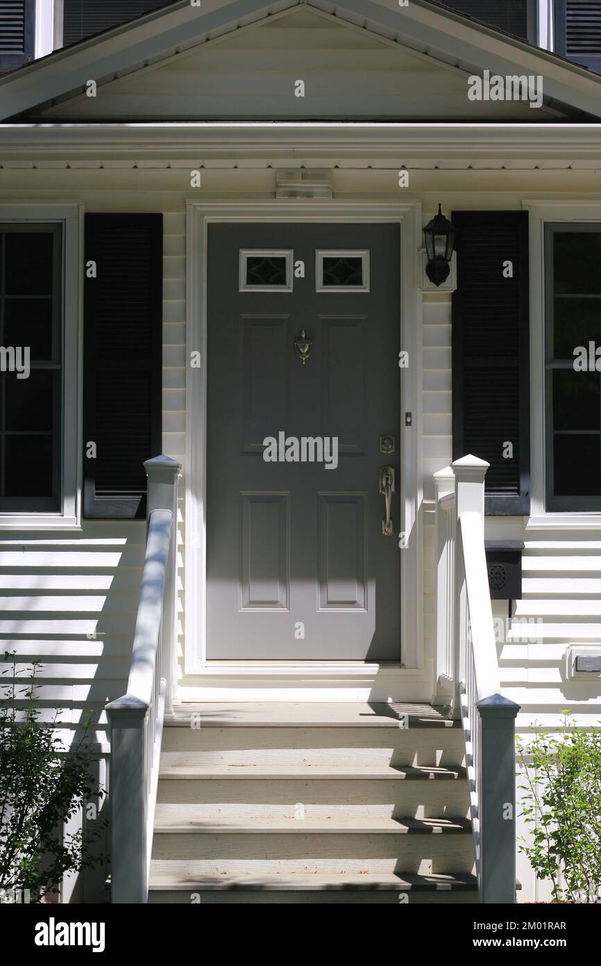 The front entrance of a traditional wooden home Stock Photo - Alamy
