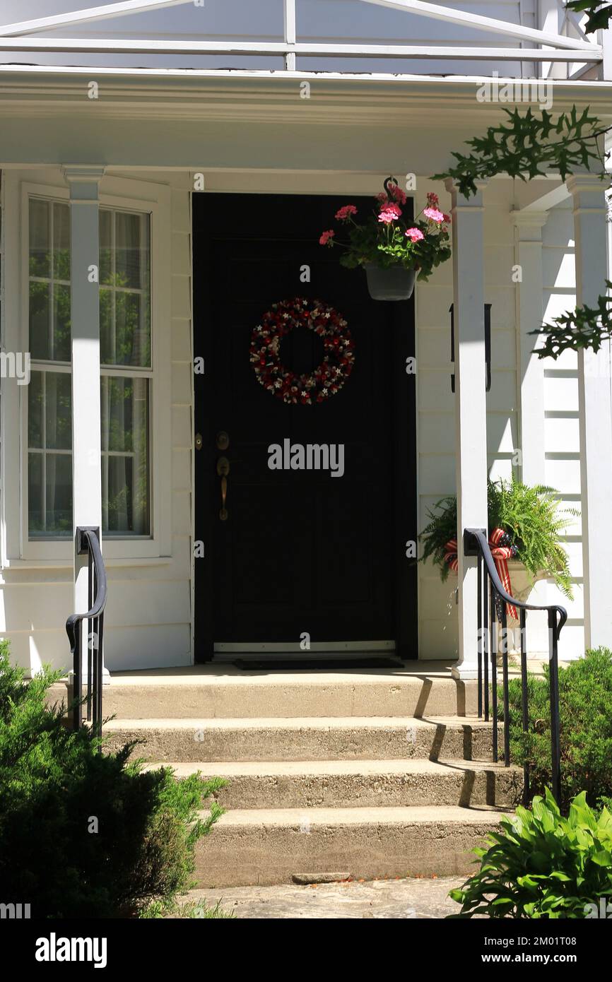 The front entrance of a traditional wooden home Stock Photo - Alamy