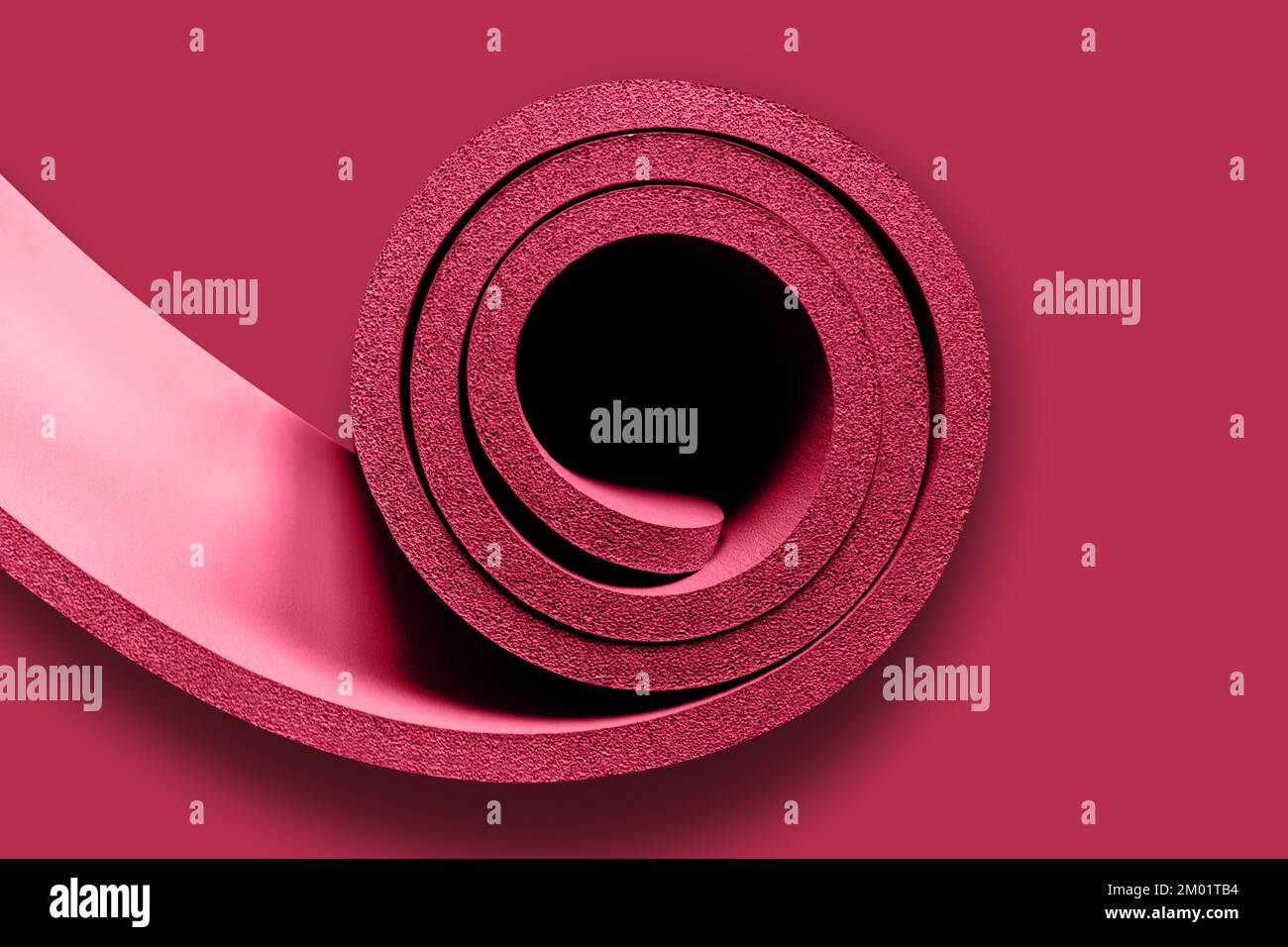 Mat for fitness , viva magenta roll of lightweight foam, yoga and ...