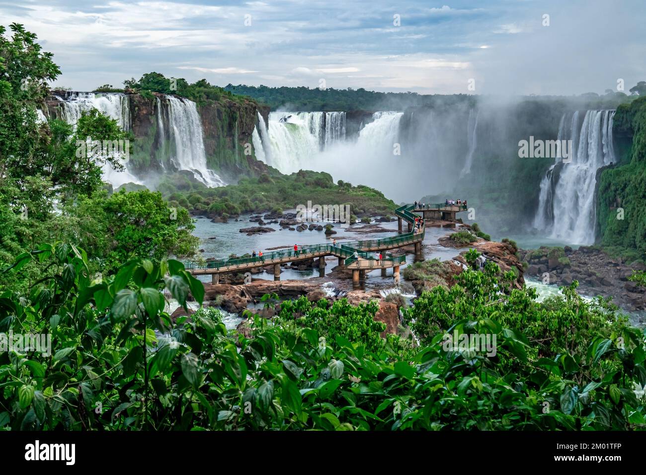 Iguazu Falls on the border of Brazil and Argentina in South America ...