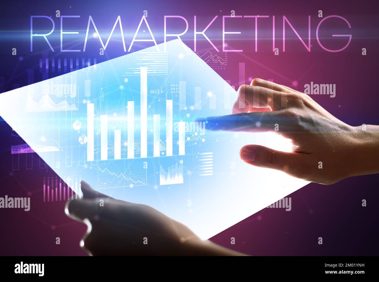 Hand holding futuristic, business concept Stock Photo - Alamy