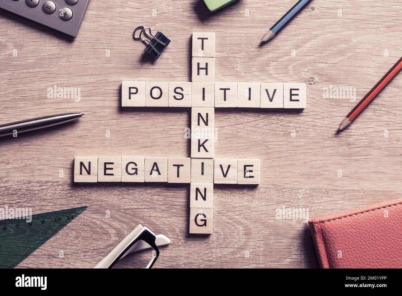 Conceptual keywords on wooden table with elements of game making ...