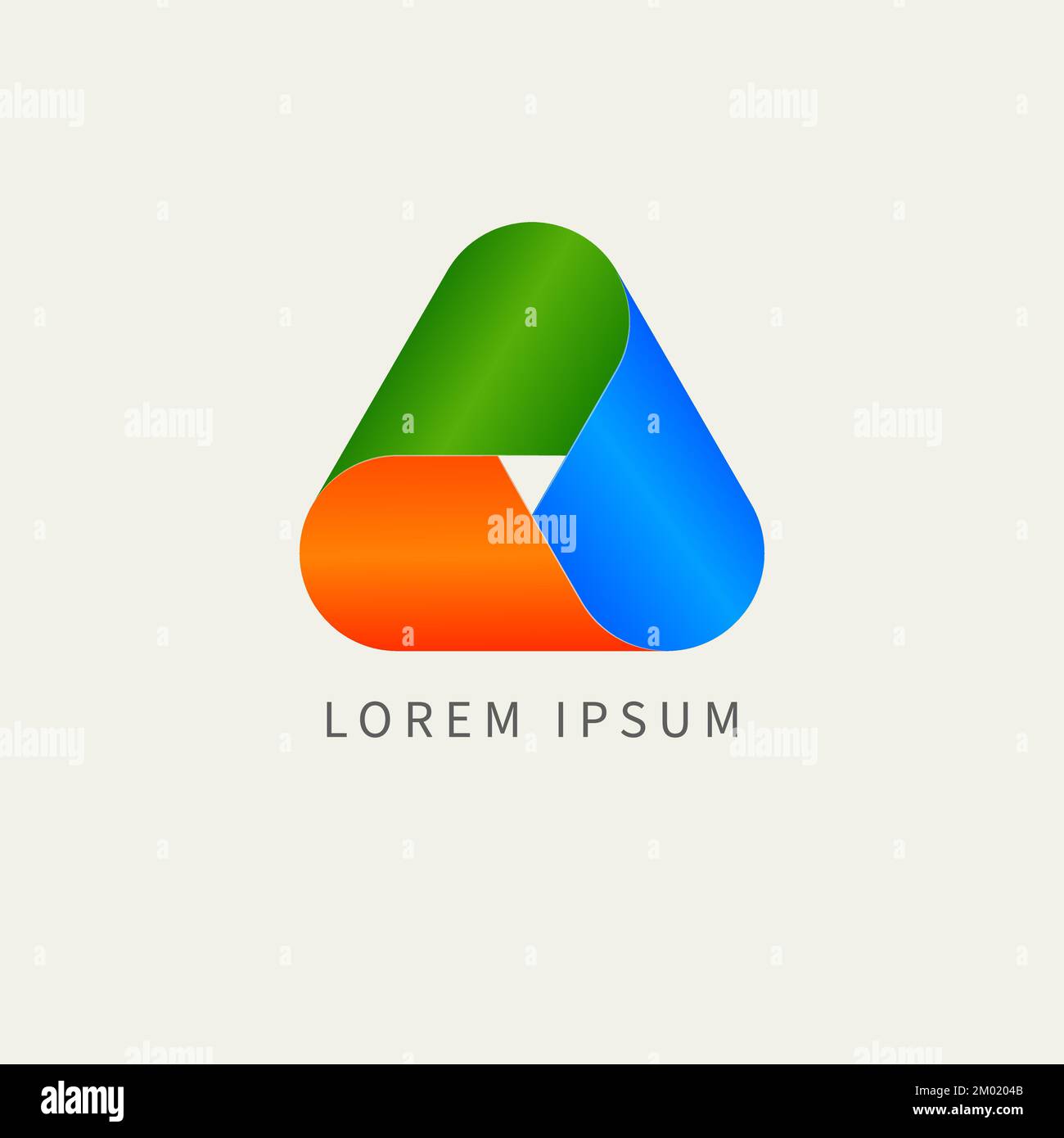 Triangle shape logo, endless ribbon. Infinity business icon, triangular ...