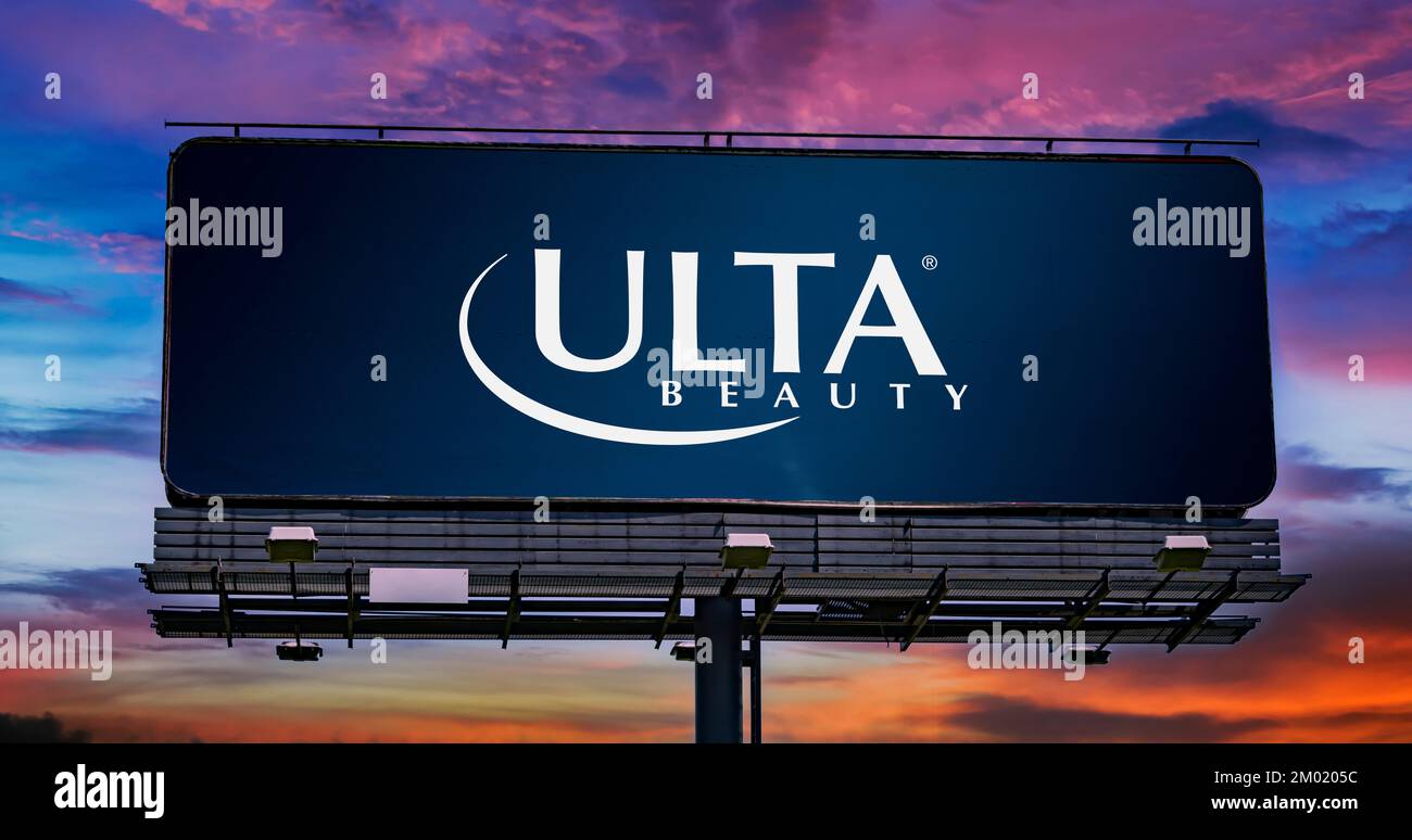 POZNAN, POL - NOV 22, 2022: Advertisement billboard displaying logo of ...