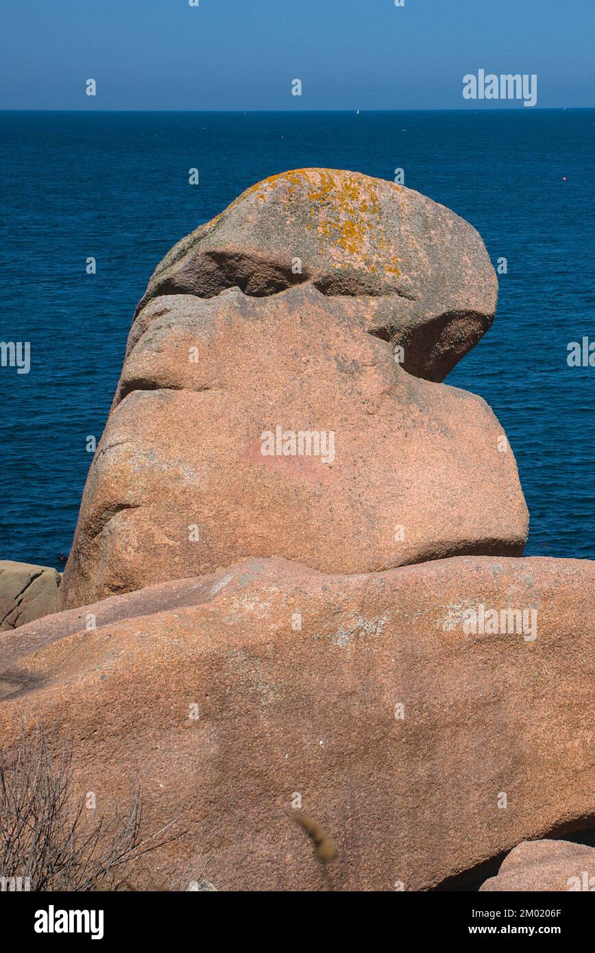Monolithic blocks of pink granite in the Cotes d'Armor in Brittany ...