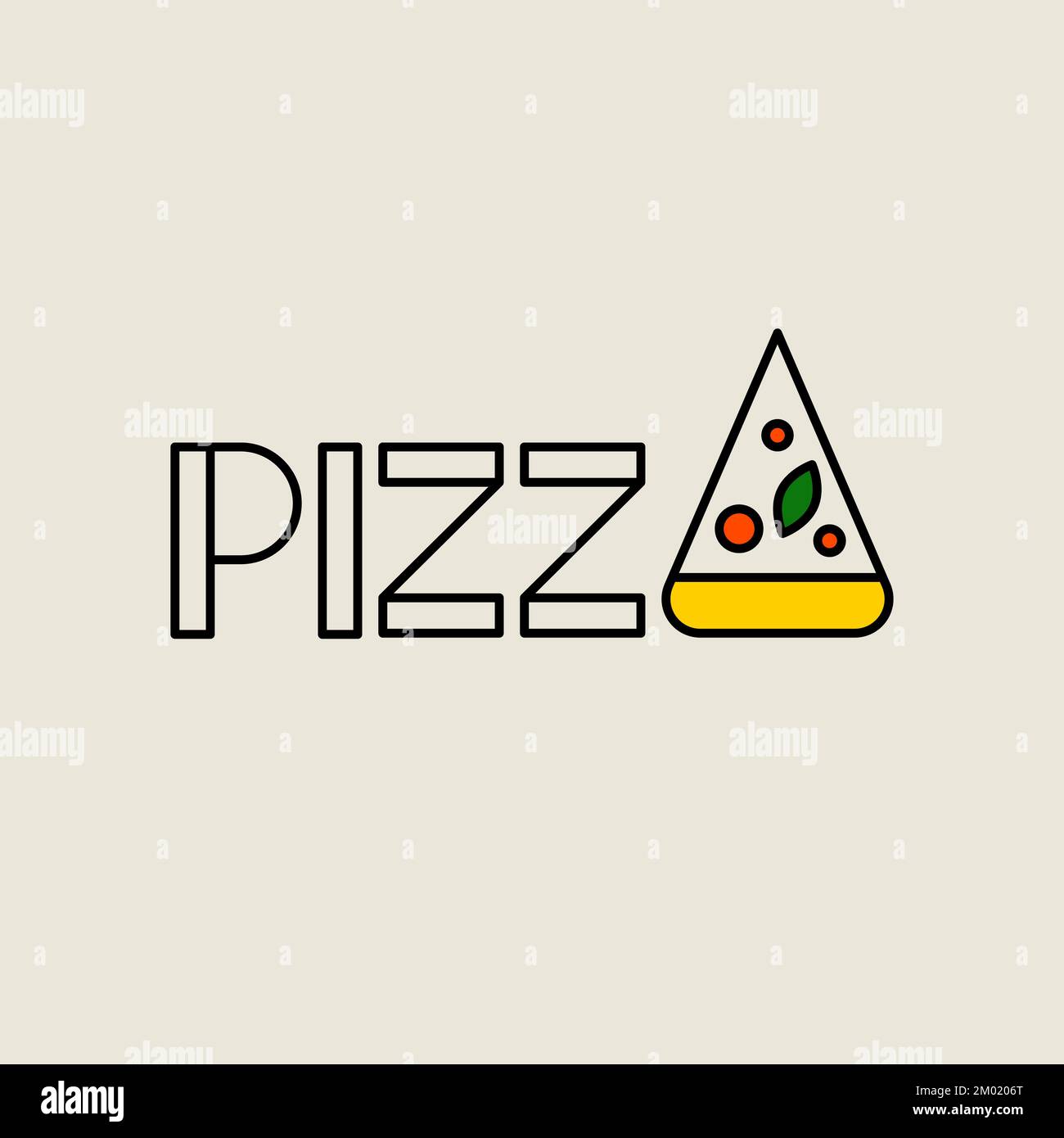 Pizza lettering with piece of pie Stock Vector Image & Art - Alamy