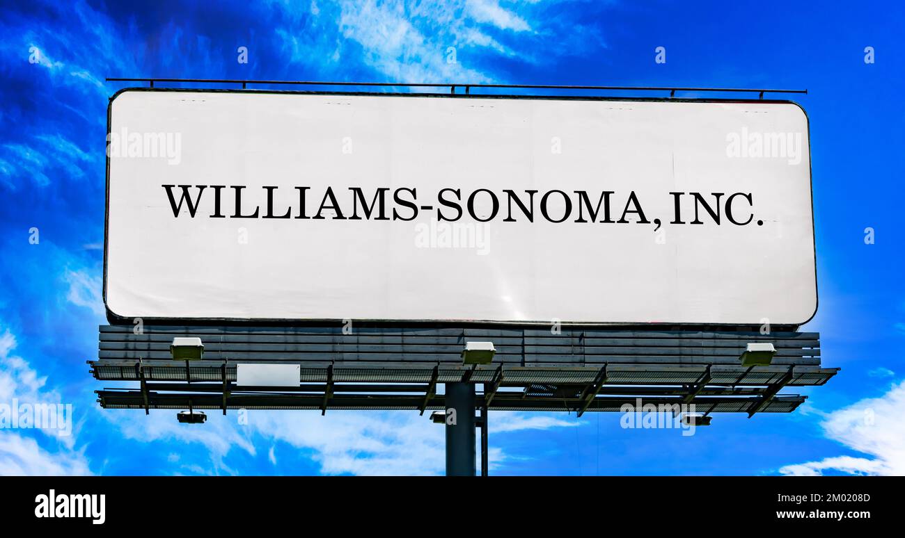 POZNAN, POL - NOV 22, 2022: Advertisement billboard displaying logo of ...