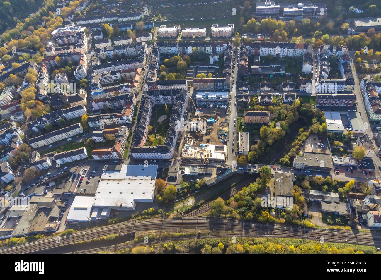 Aerial view, construction site at Terra 1 (former Block 1) with new ...