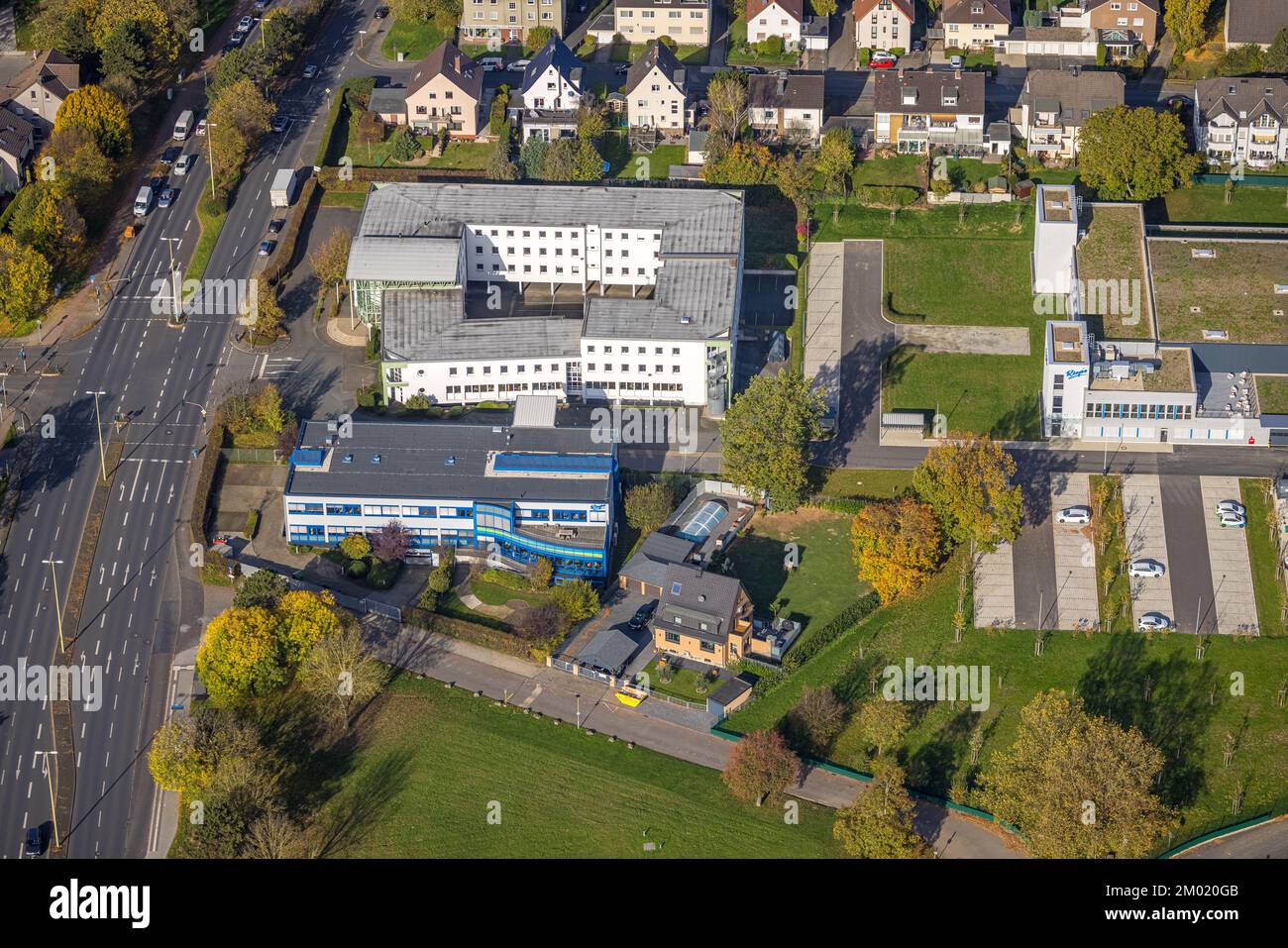 Aerial view, Riepe medical supply store, new building on Hagener Straße ...
