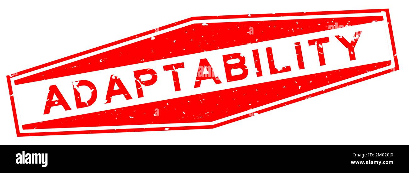 Grunge red adabtability word hexagon rubber seal stamp on white background Stock Vector Image ...
