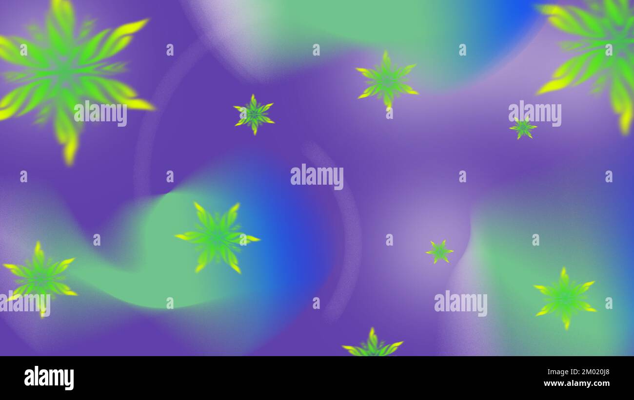 Colorful background with snowflakes in foreground and background Stock ...