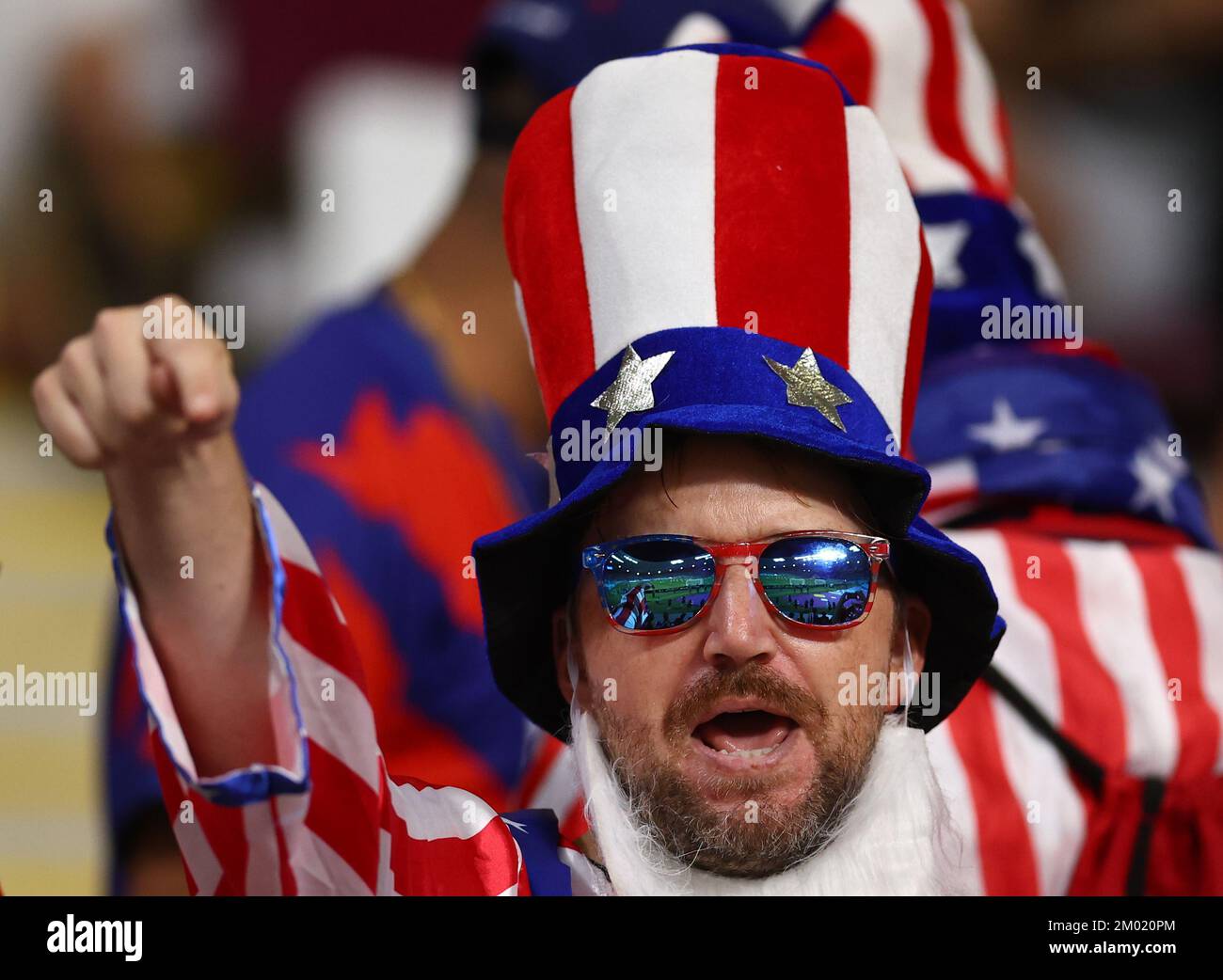 Doha, Qatar, 3rd December 2022. USA fans during the FIFA World Cup 2022 ...