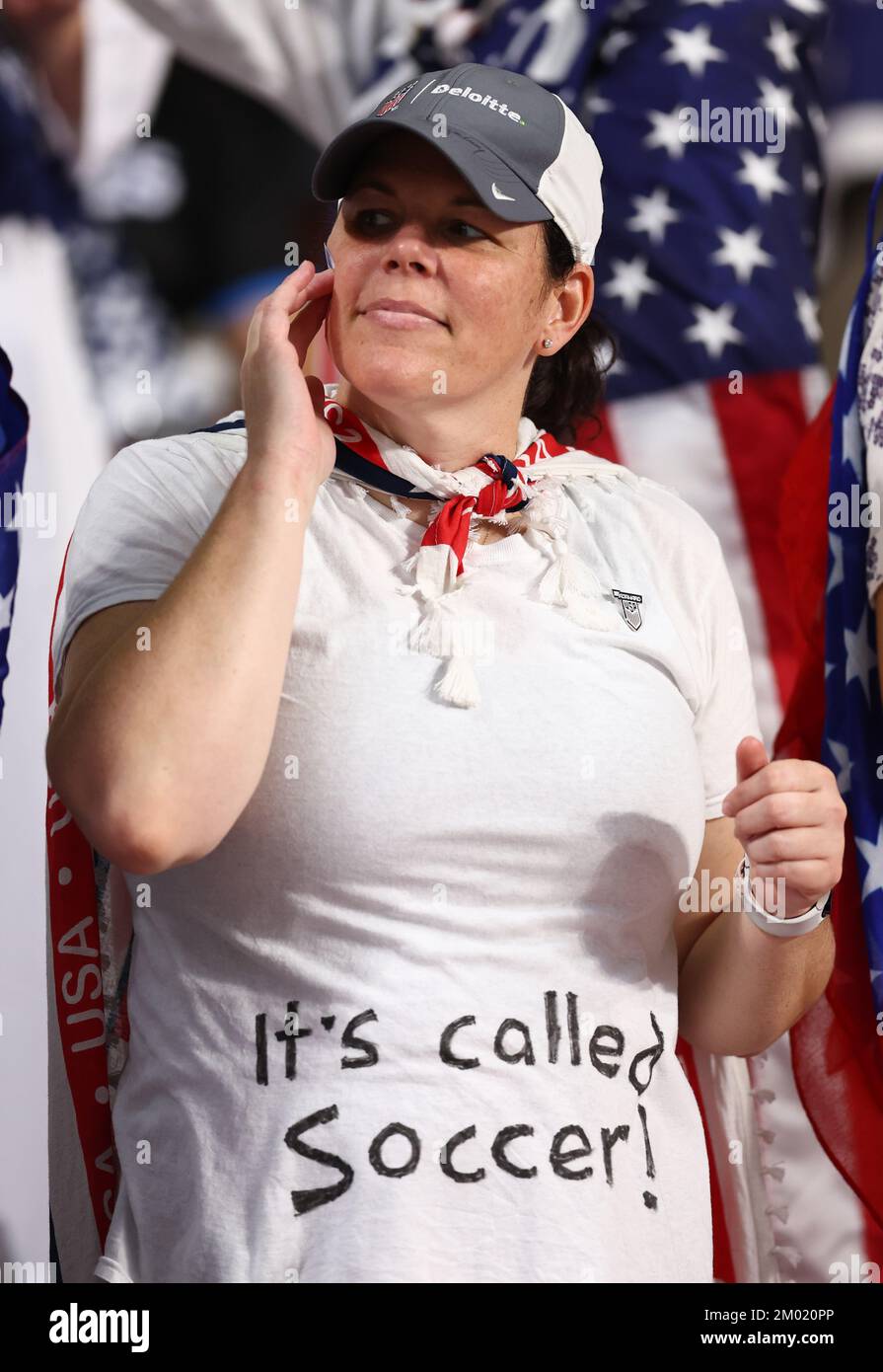 Doha, Qatar, 3rd December 2022. USA fans during the FIFA World Cup 2022 ...