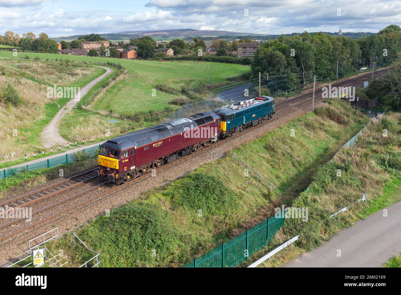 West coast Railways class 47 diesel locomotive 47786 hauling class 86 ...