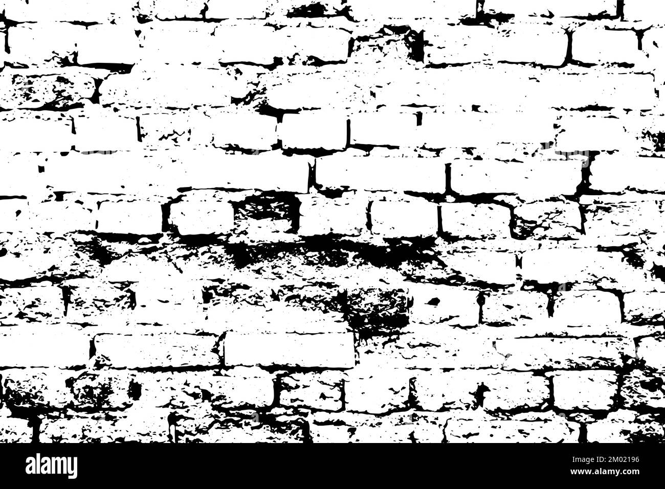 Grunge black texture as brick wall with the crack line shape on white ...