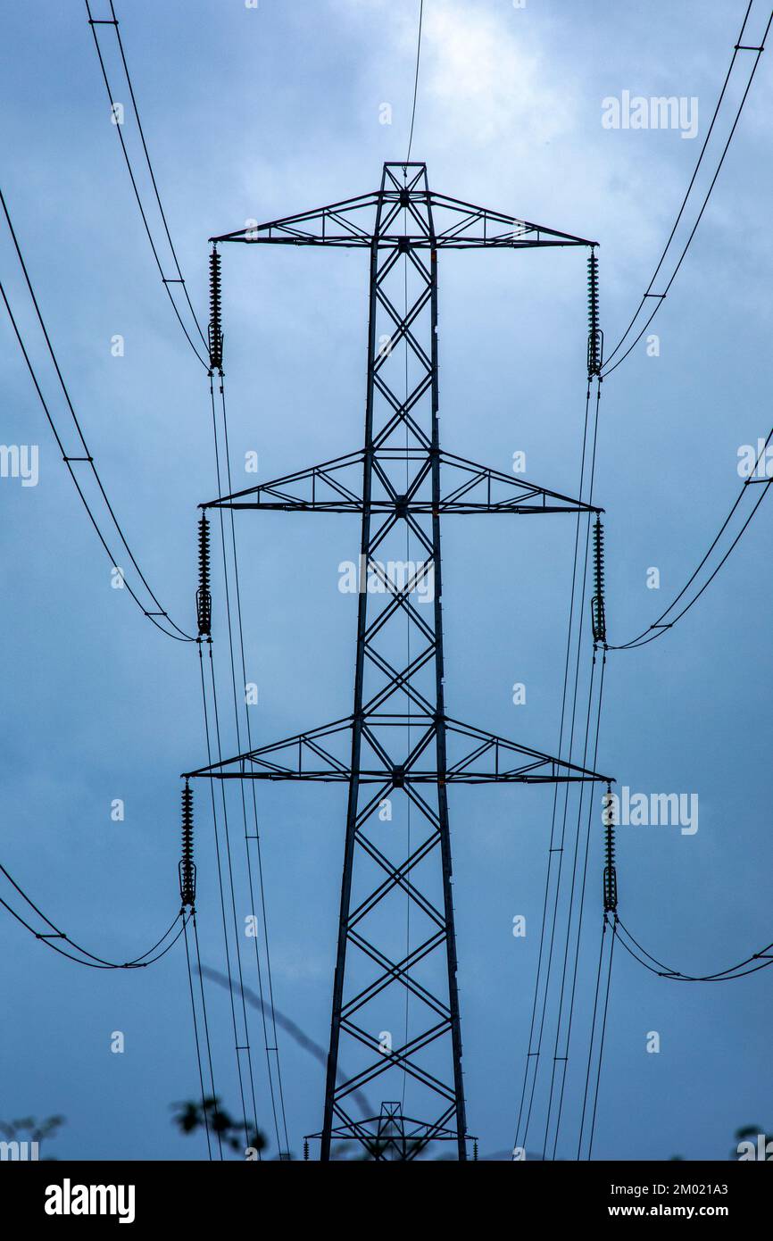 Close up high voltage power lines hi-res stock photography and images ...