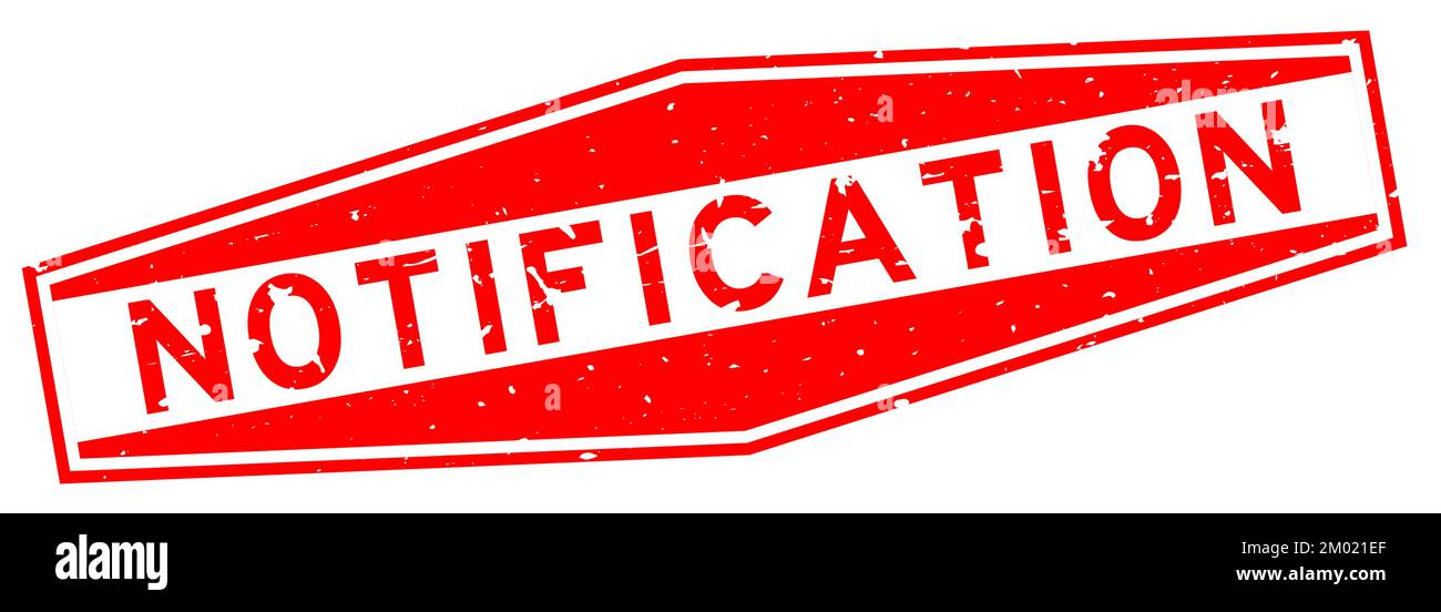 Grunge red notification word hexagon rubber seal stamp on white background Stock Vector Image ...