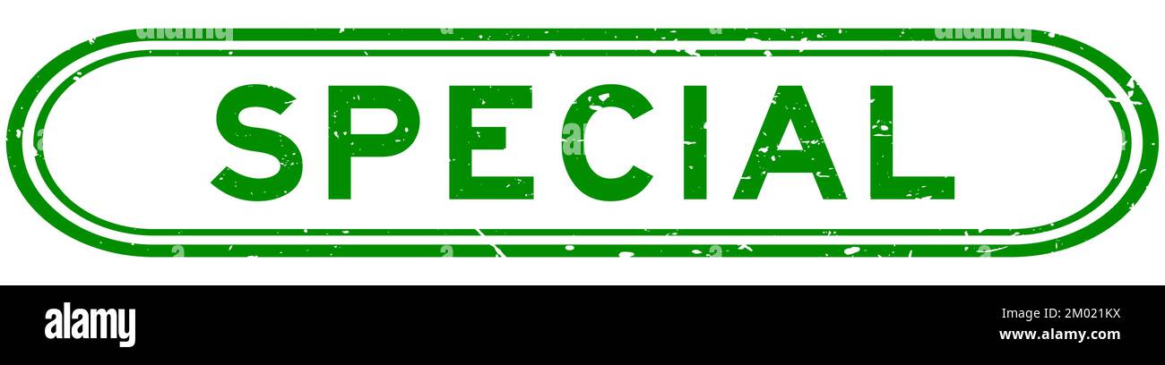 Grunge green special word rubber seal stamp on white background Stock ...