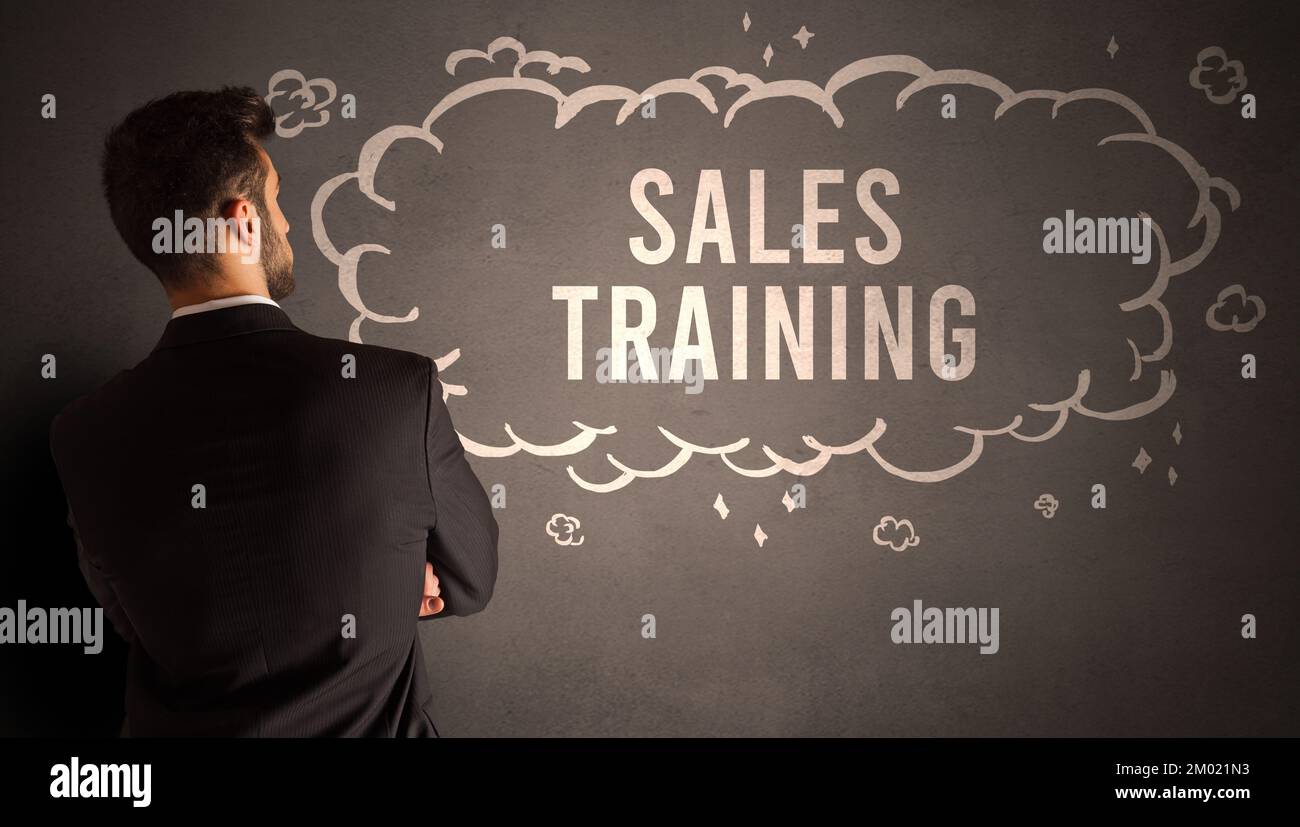 businessman drawing a cloud with inscription Stock Photo - Alamy