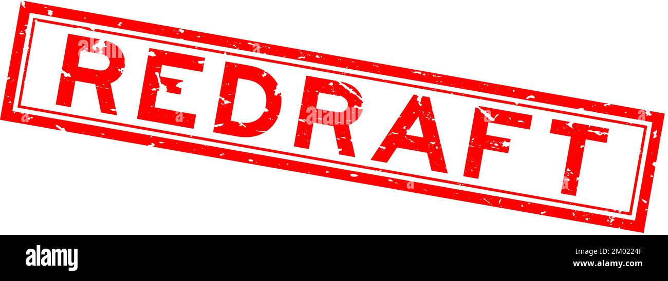 Grunge red redraft word square rubber seal stamp on white background Stock Vector Image & Art ...