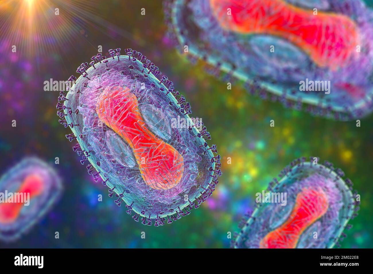 Monkeypox virus particles, illustration Stock Photo - Alamy